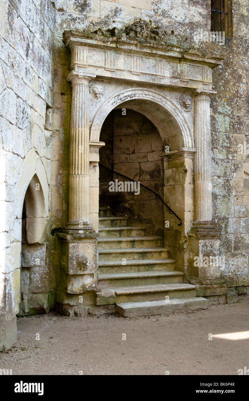 Wardour Castle steps in courtyard Stock Photo - Alamy