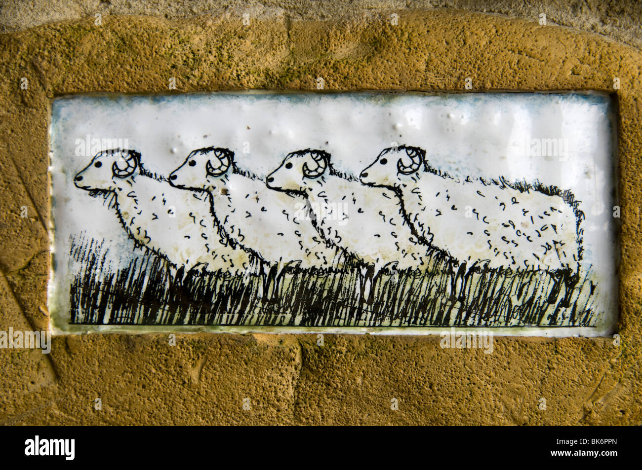 Drawing by schoolchildren in the wall of Grindle Barn, Ladybower ...