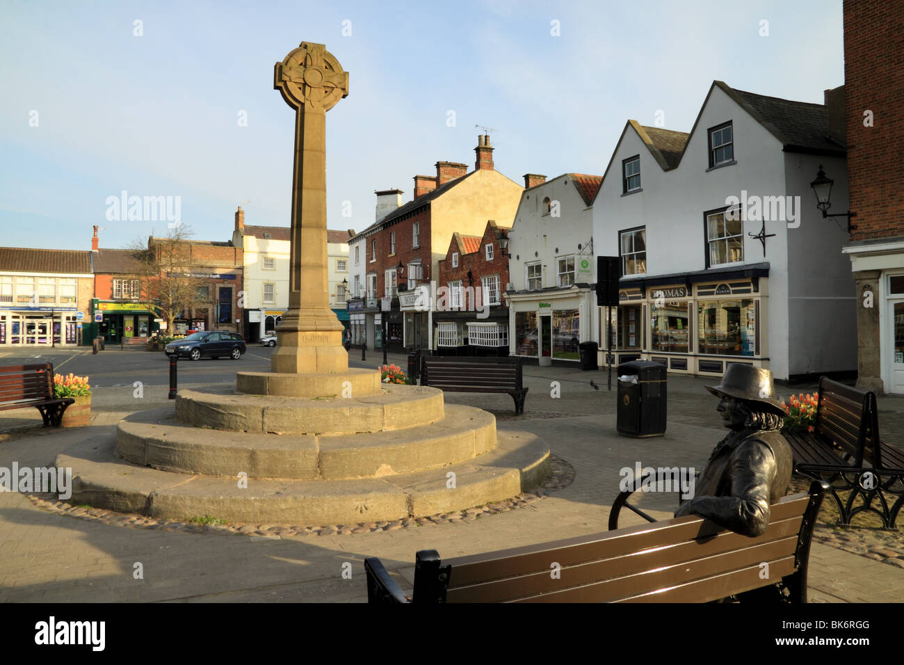The Market Cross at Knaresborough and the Blind Jack Statue by Barbara ...