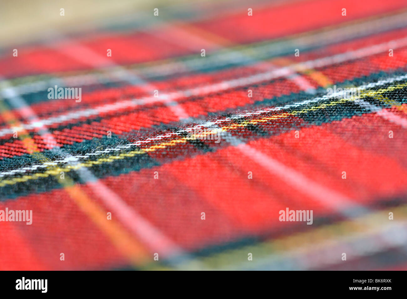 Scottish plaid fabric closeup Stock Photo - Alamy
