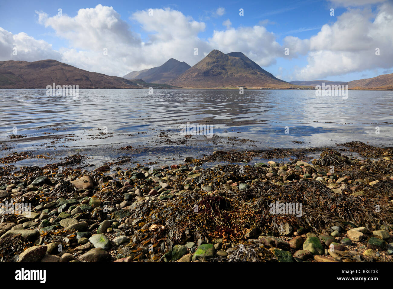 View to the Cuillin mountains on the Isle of Skye from the Isle of ...