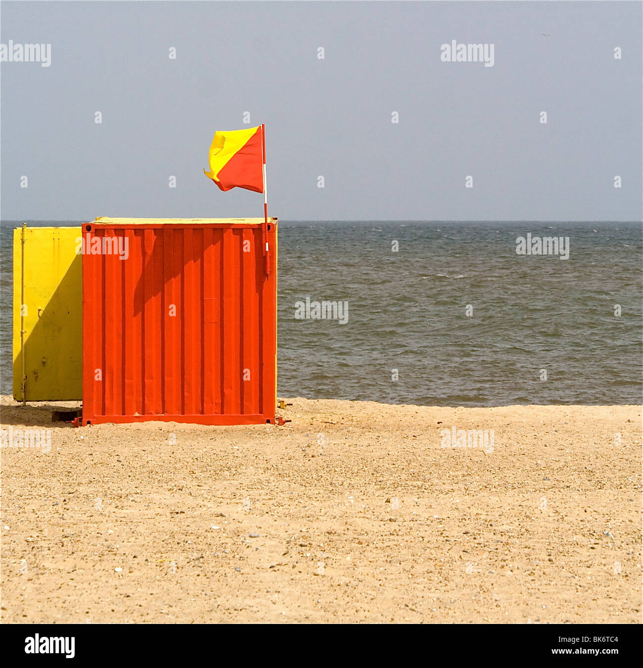 Container on Beach Stock Photo - Alamy