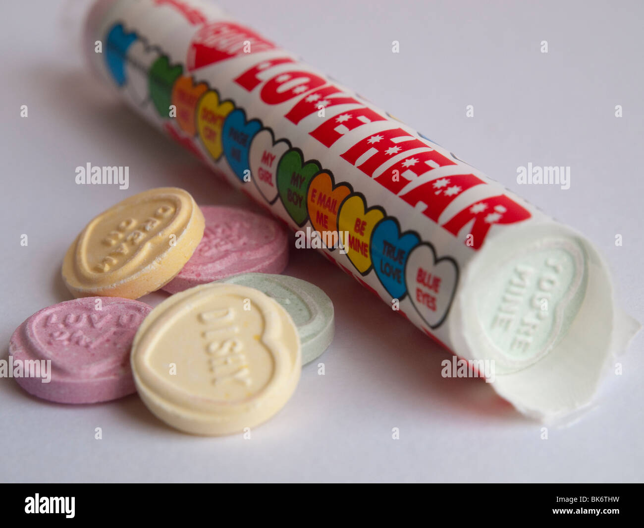 Packet of giant love hearts sweets hi-res stock photography and images ...