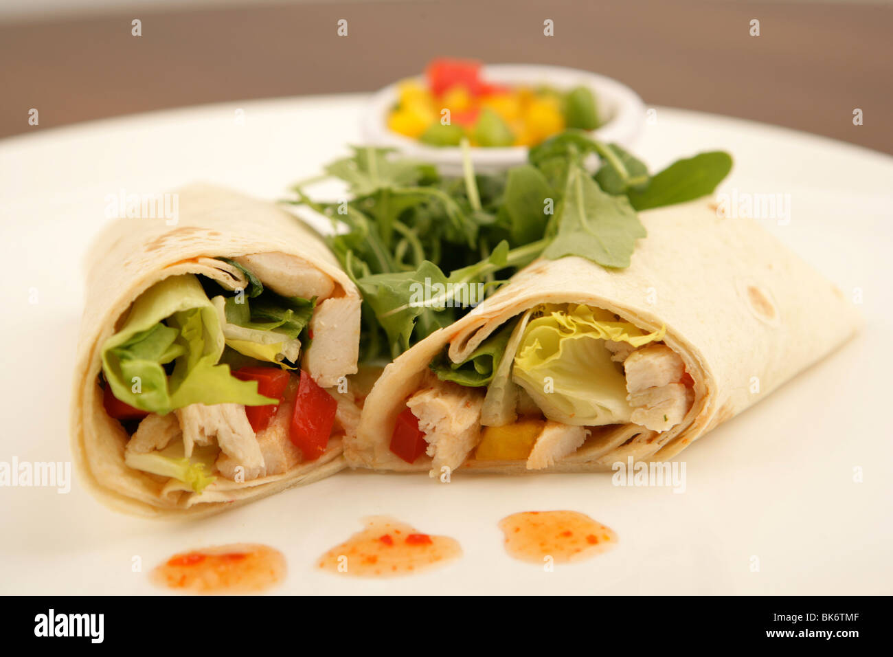 Sweet Chilli Chicken Wrap Sandwich Stock Photo - Alamy