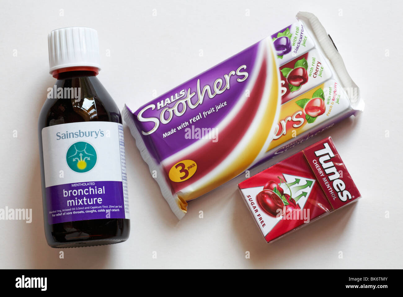 Bottle of sainsburys mentholated bronchial mixture hi-res stock ...