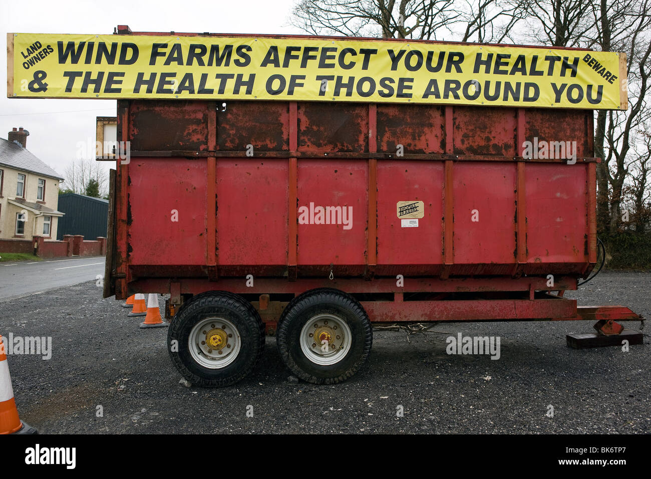 An anti wind farm sign in mid Wales Stock Photo - Alamy
