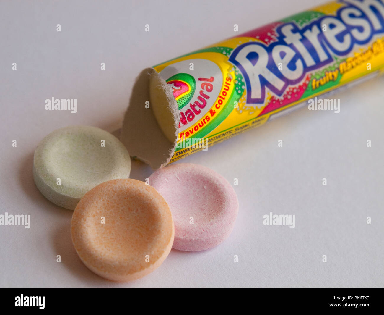 An open pack of Refreshers Sweets Stock Photo - Alamy