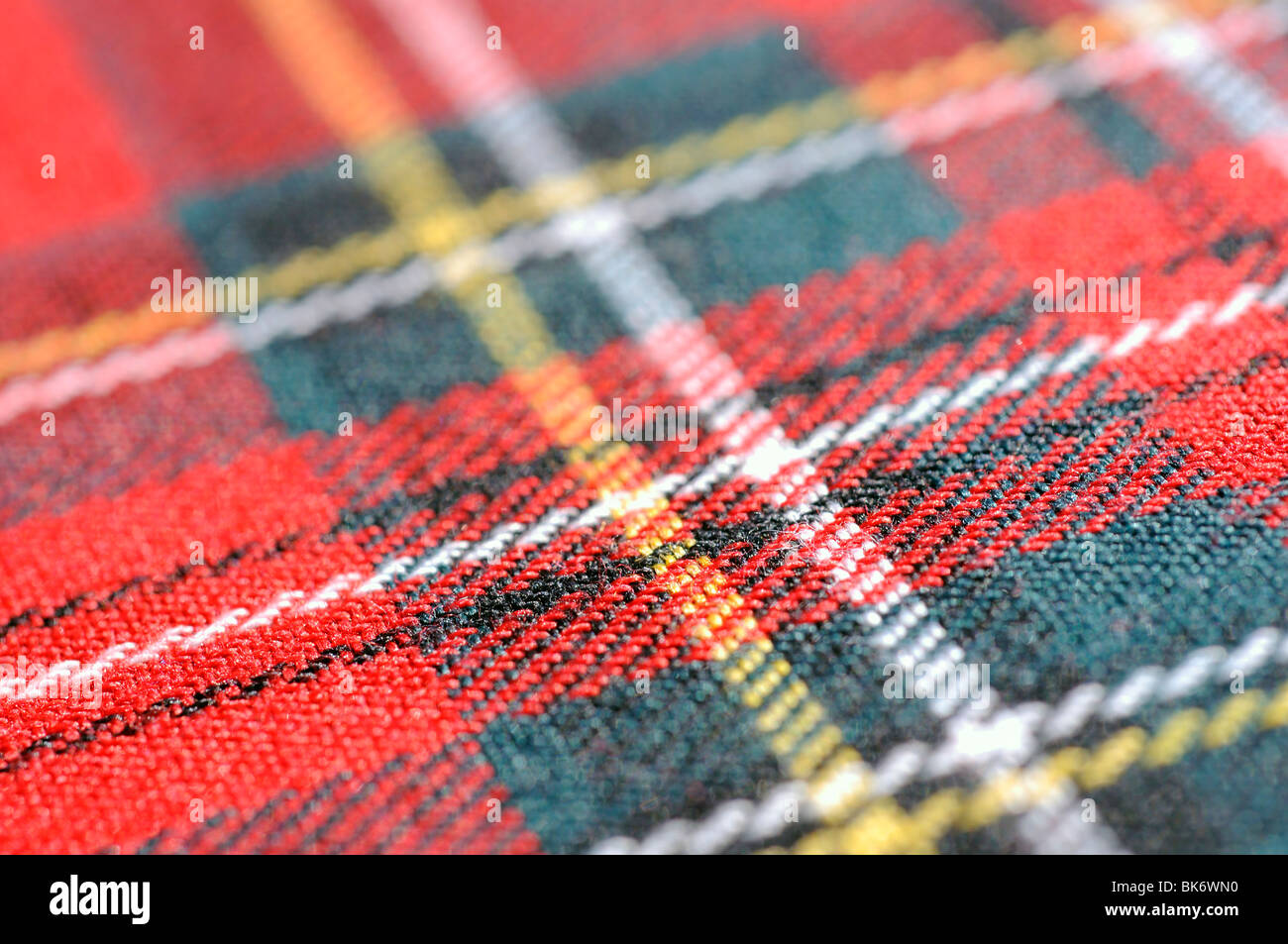 Scottish plaid fabric closeup Stock Photo - Alamy