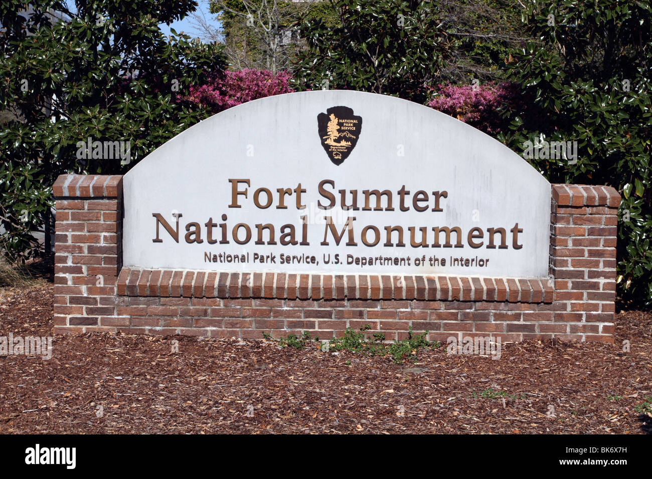 Fort Sumter National Monument sign Stock Photo - Alamy