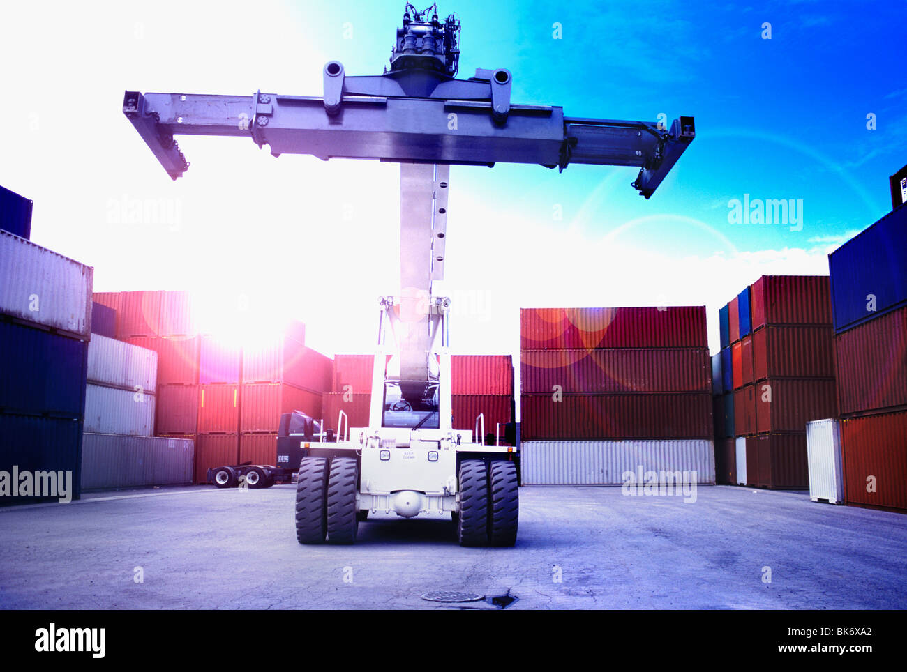 Heavy Lifter in a Shipping Yard Stock Photo - Alamy