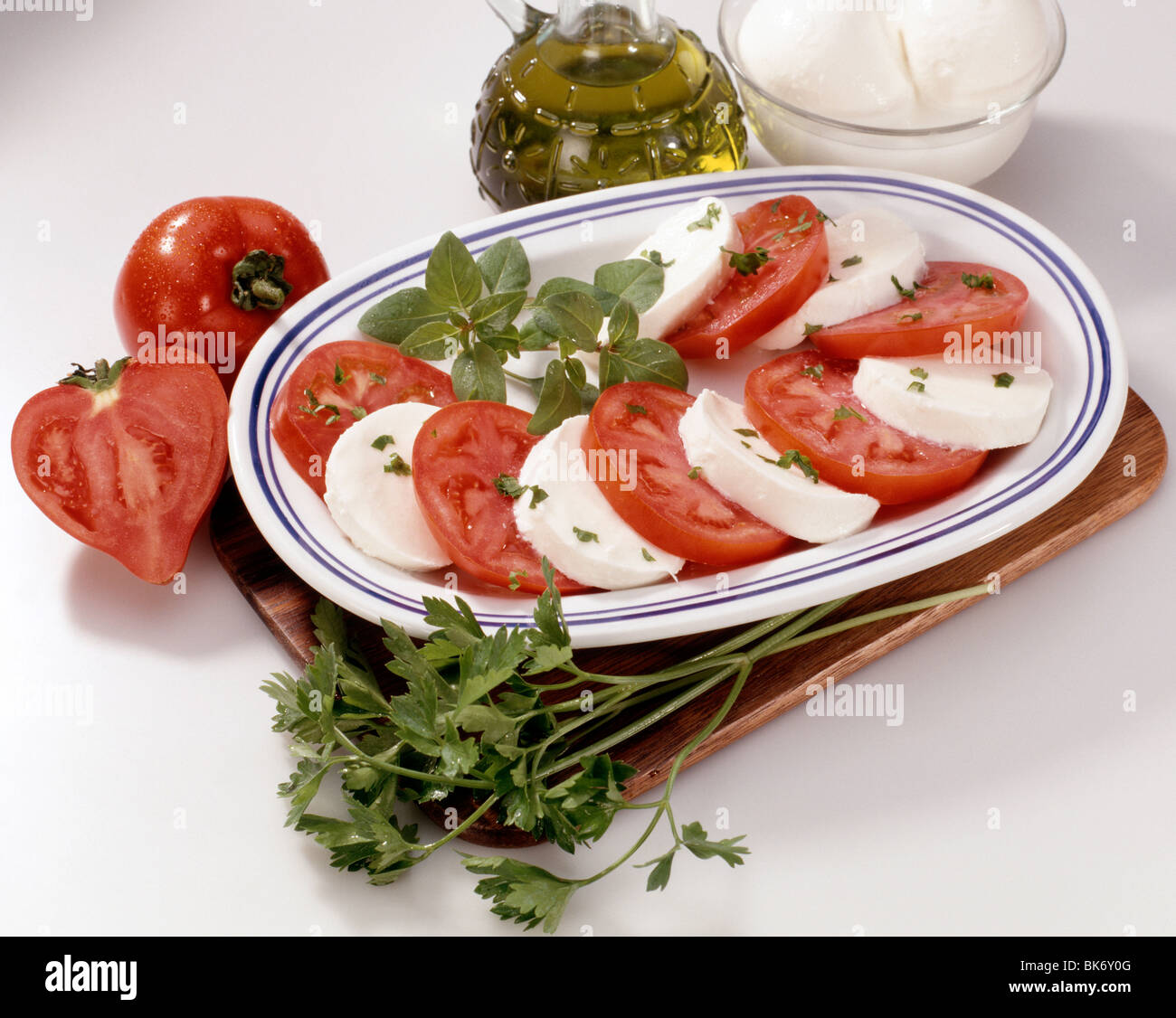 Caprese salad and ingredients Stock Photo - Alamy