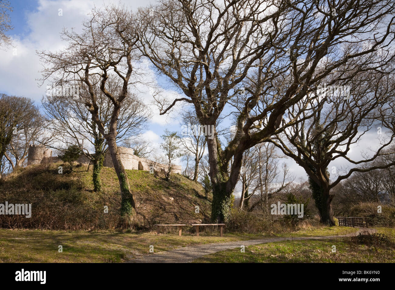 Castell Aberlleiniog Castle ruins. Llangoed, Isle of Anglesey (Ynys Mon ...