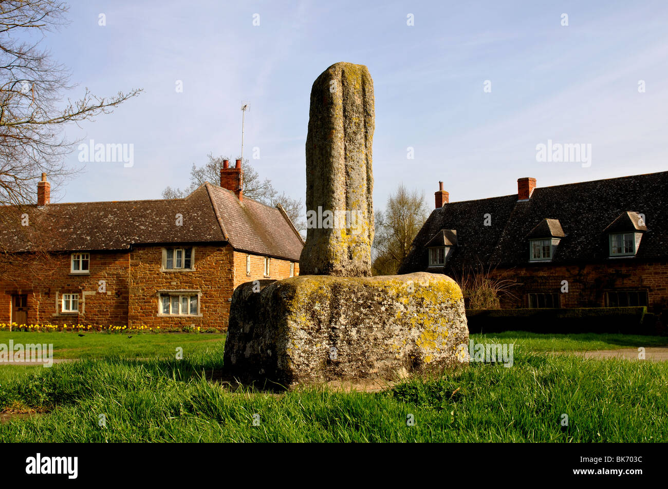 Remains of the village cross, Lyddington, Rutland, England, UK Stock ...