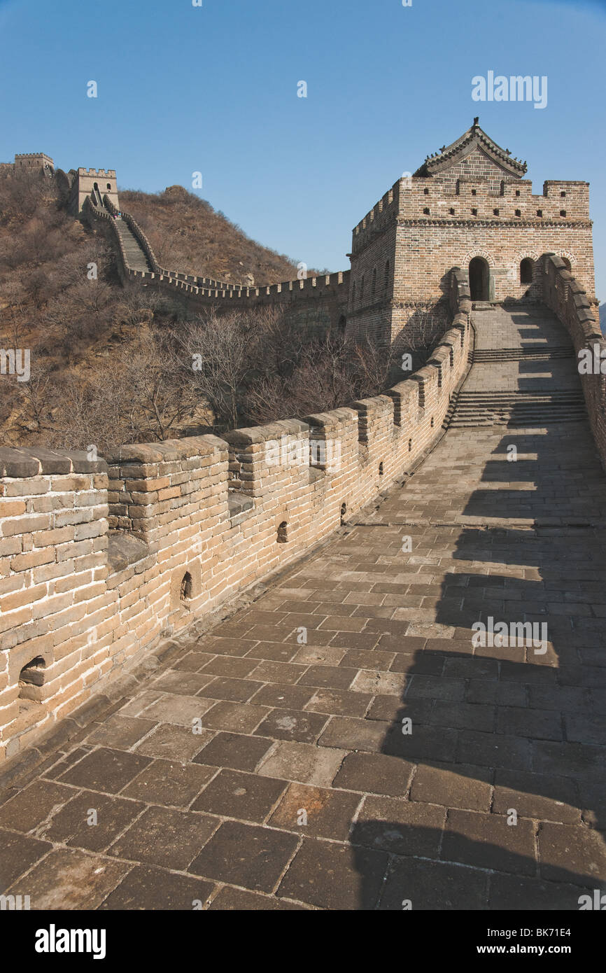 Renovated historic fortifications of The Great Wall section at Mutianyu ...
