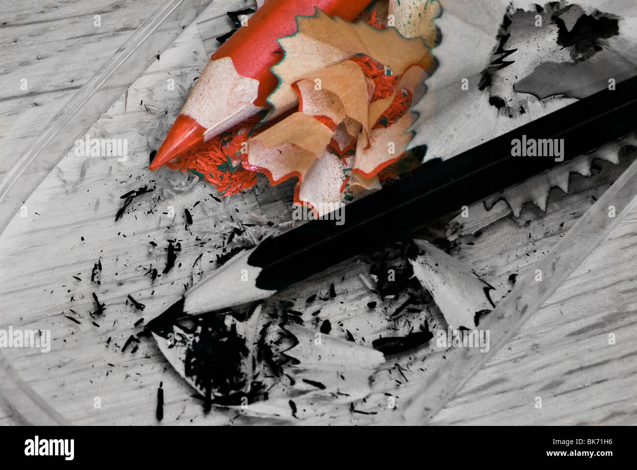 Edge pencils and wooden flakes Stock Photo - Alamy