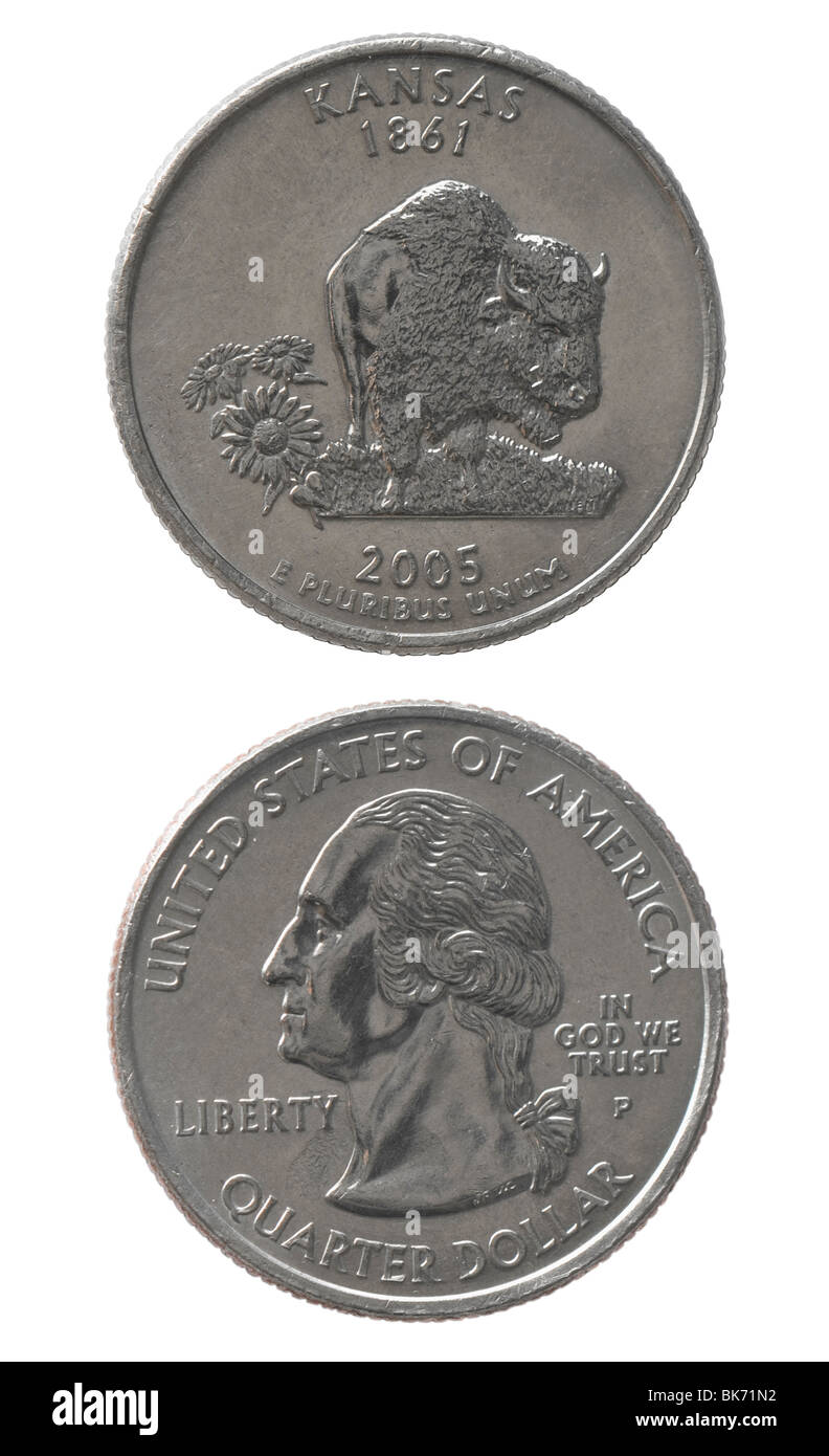 Macro of American One Quarter coin Stock Photo - Alamy