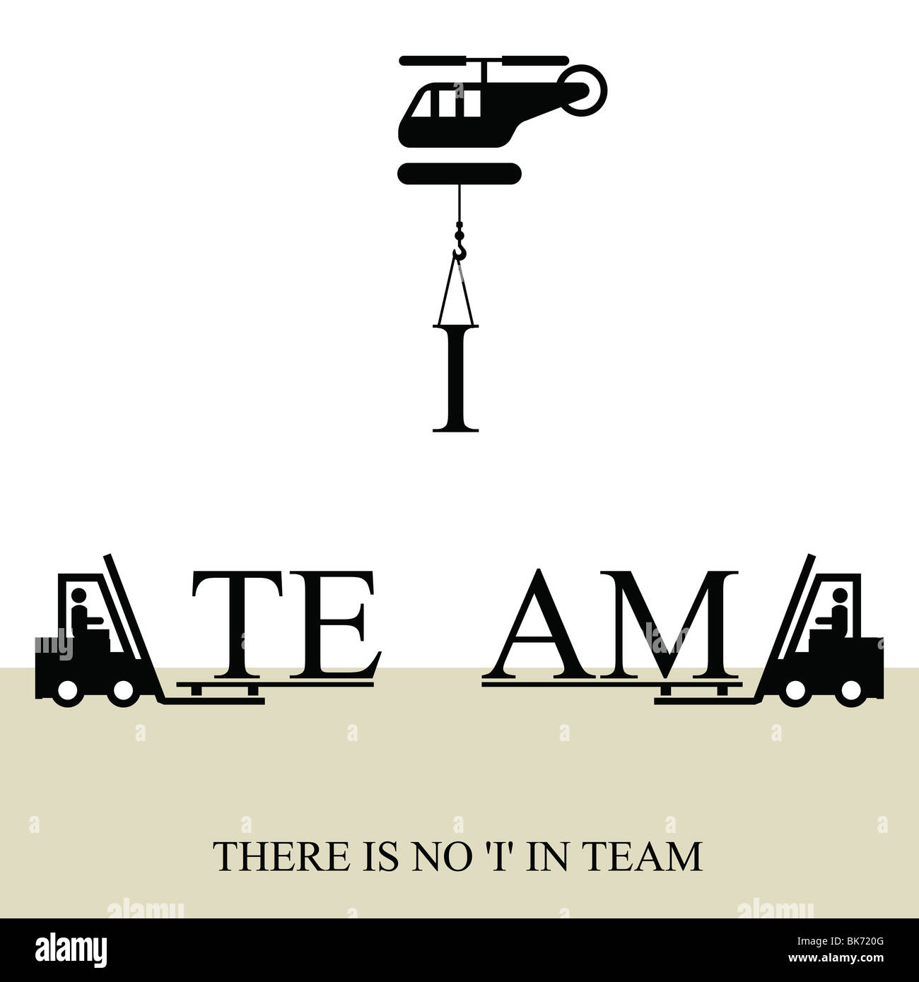 Vector of no I in team teamwork message Stock Photo - Alamy