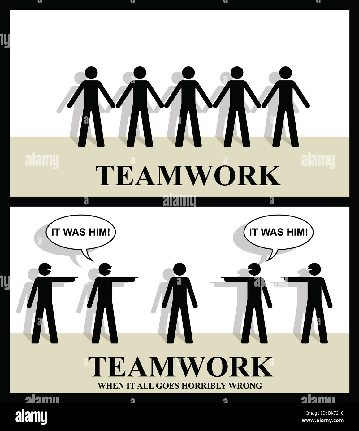 Vector of teamwork until it all goes horribly wrong Stock Photo - Alamy