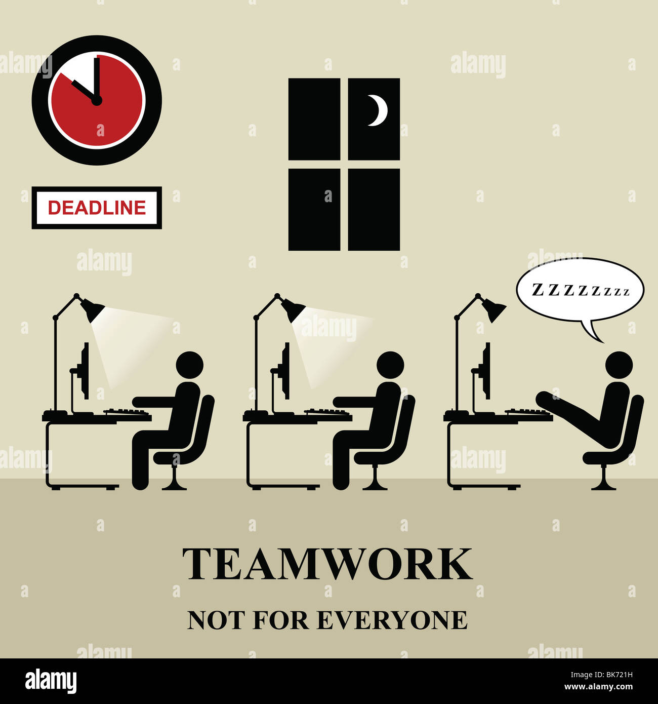 Vector of teamwork is not for everyone in the workplace Stock Photo - Alamy