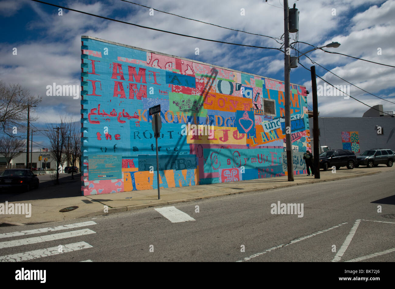 A mural, Building Connections: Walls of Identity, Walls of Pride on a ...