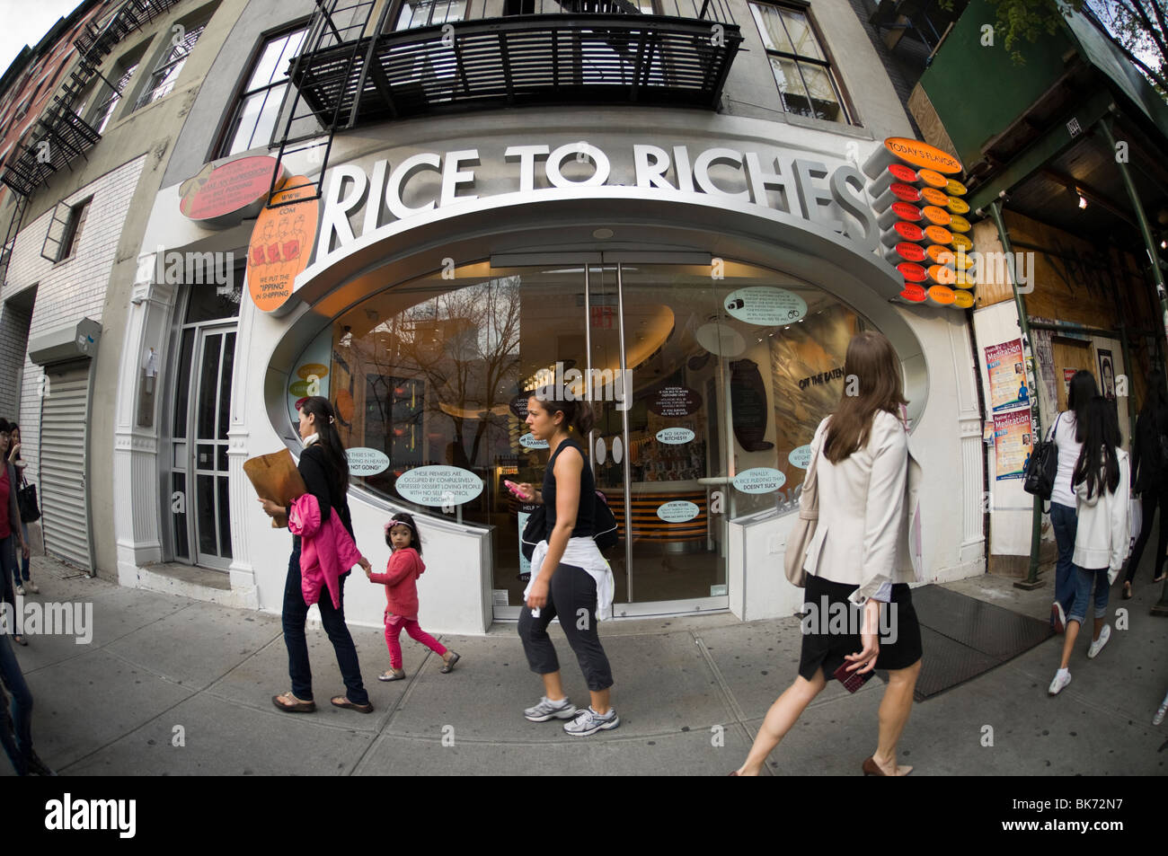 The Rice to Riches restaurant seen in the New York neighborhood of Soho ...