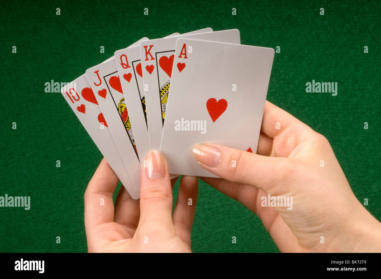 Poker hands winning cards on hi-res stock photography and images - Alamy