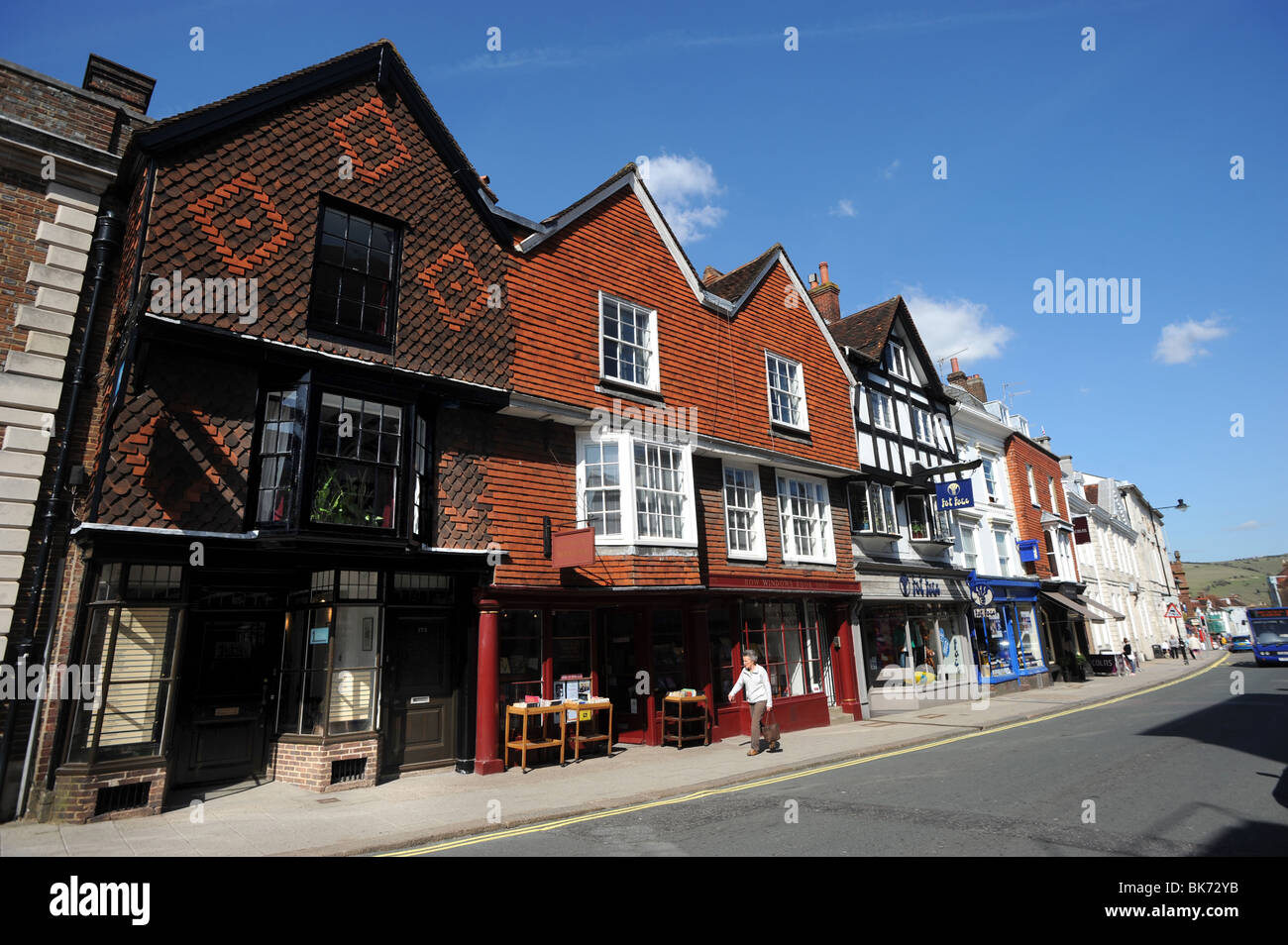 Shops on lewes high street Stock Photo - Alamy