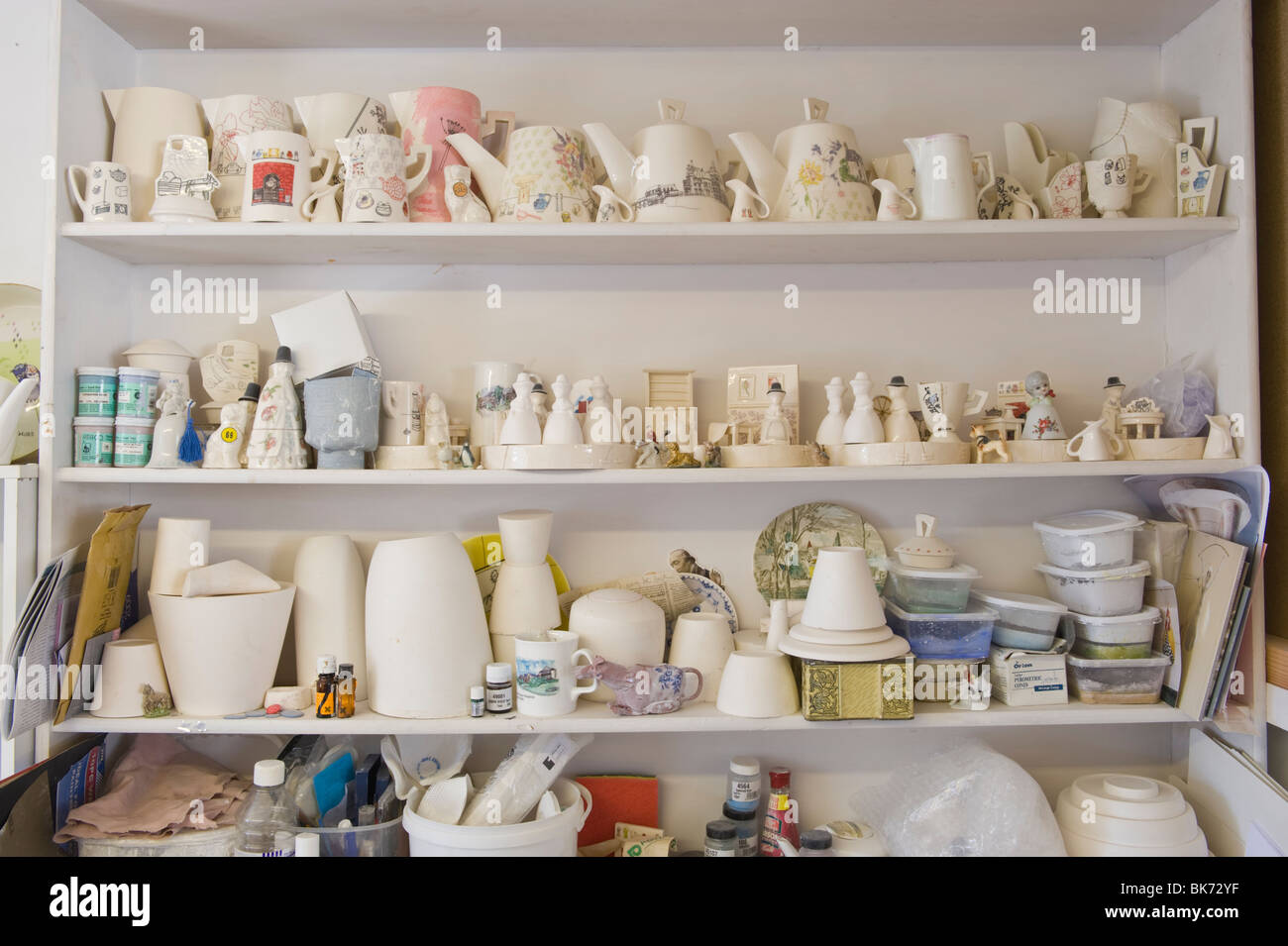 Studio of Welsh potter Lowri Davies Cardiff South Wales UK Stock Photo ...