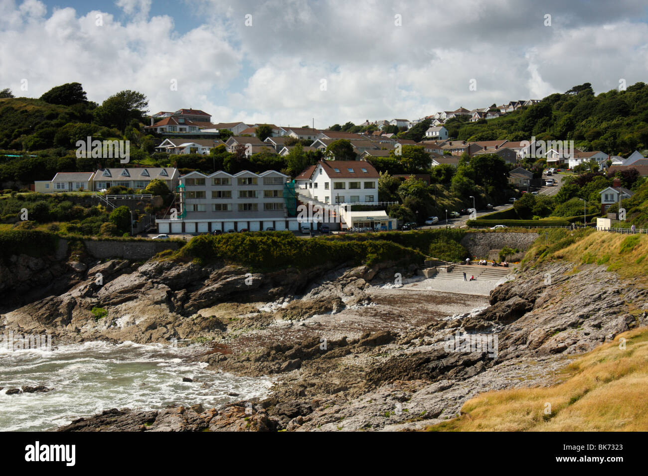 Limeslade Bay, a small beach on the Gower Peninsula near Mumbles and ...
