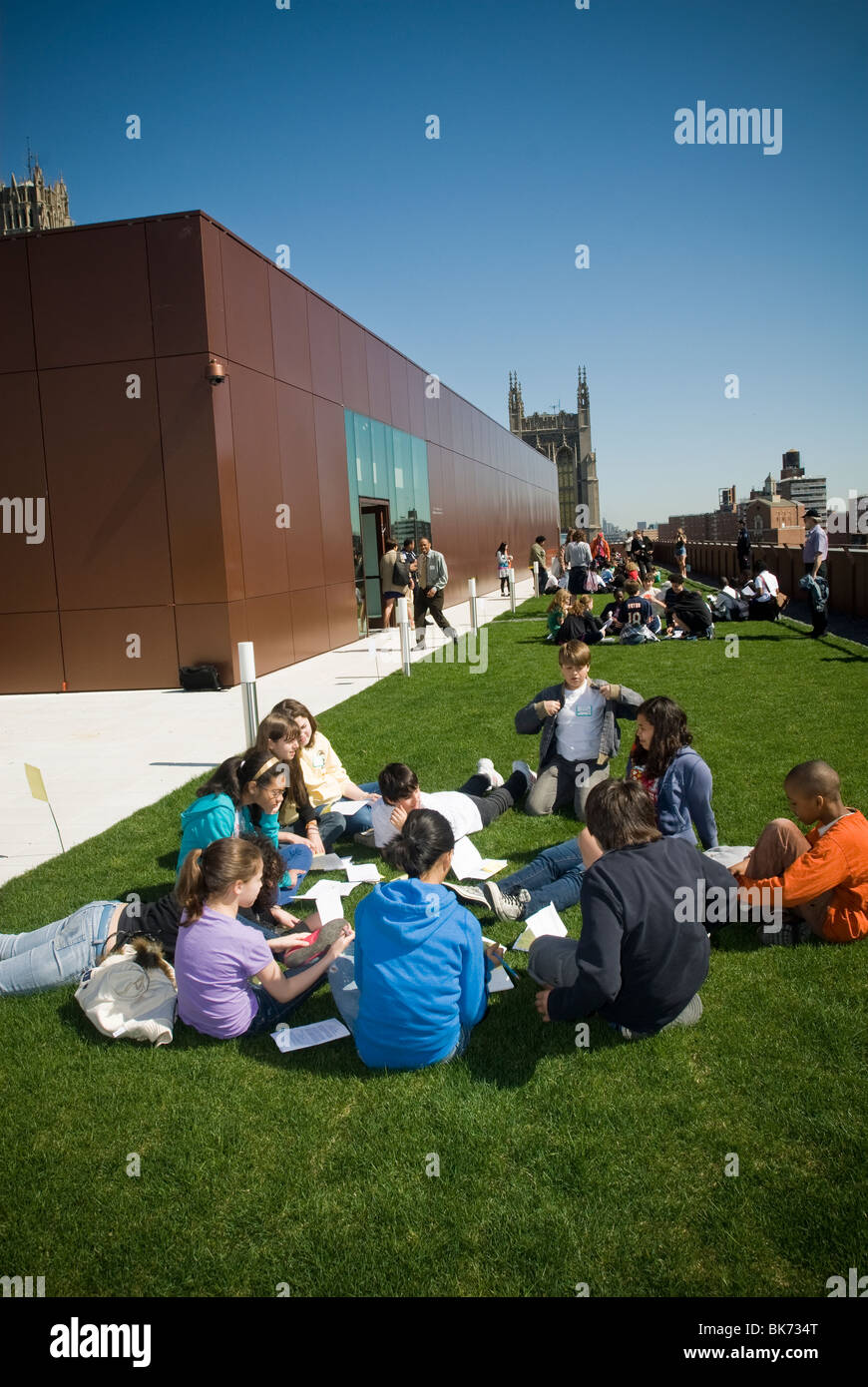 Students from neighboring schools visit the Green Roof atop the Diana ...