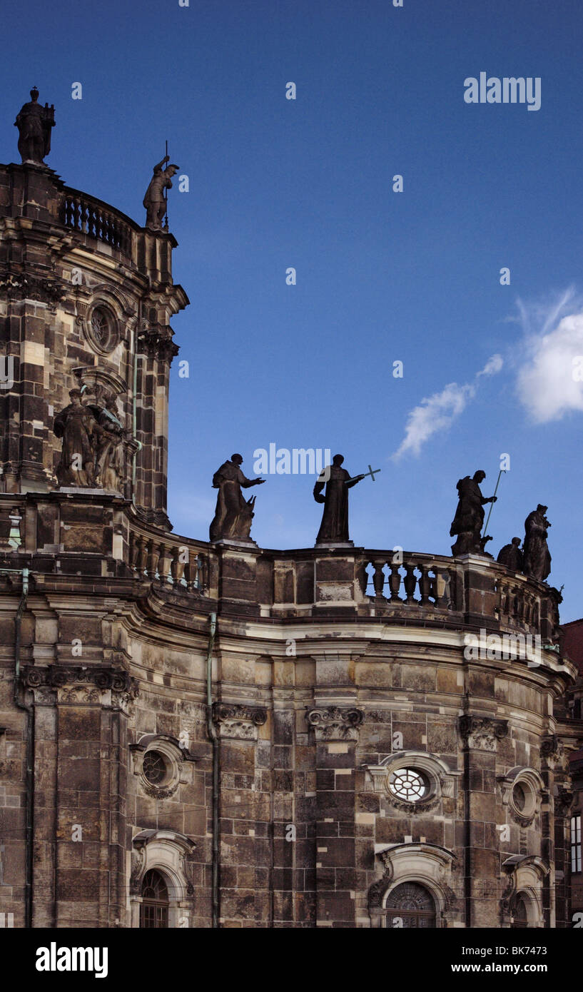 Sculptures on the Church Hofkirche, The Catholic Church of the Royal ...