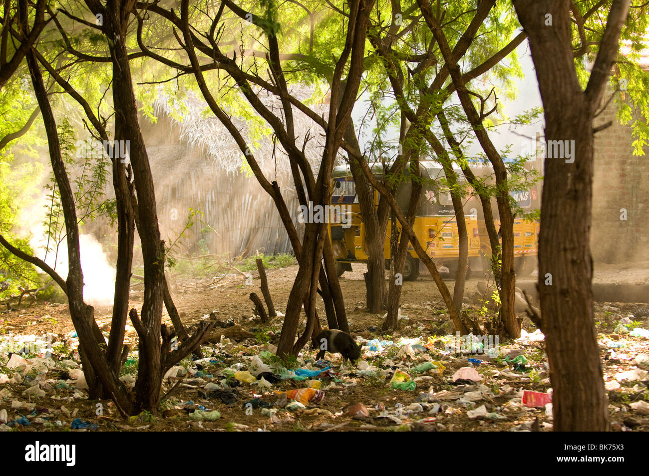 This is an image of a garbage pile in southern India Stock Photo - Alamy