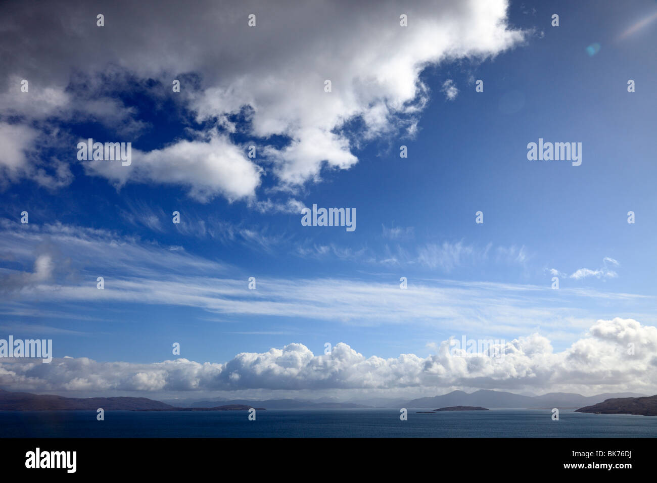 Big blue sky and view across to the Applecross peninsula from the Isle ...