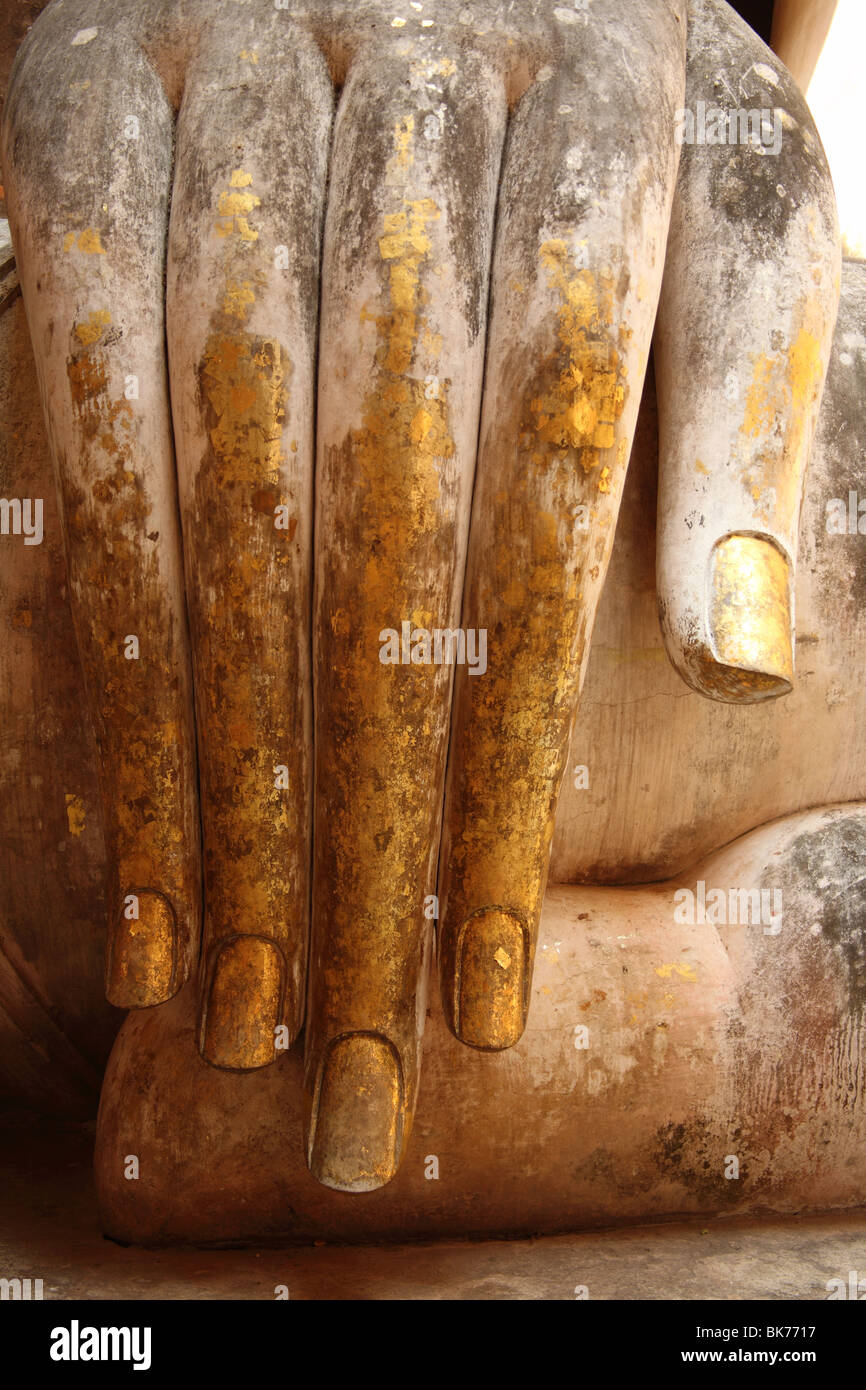 Buddha hand at Sukhothai, Thailand, Wat Sri Chum Stock Photo - Alamy