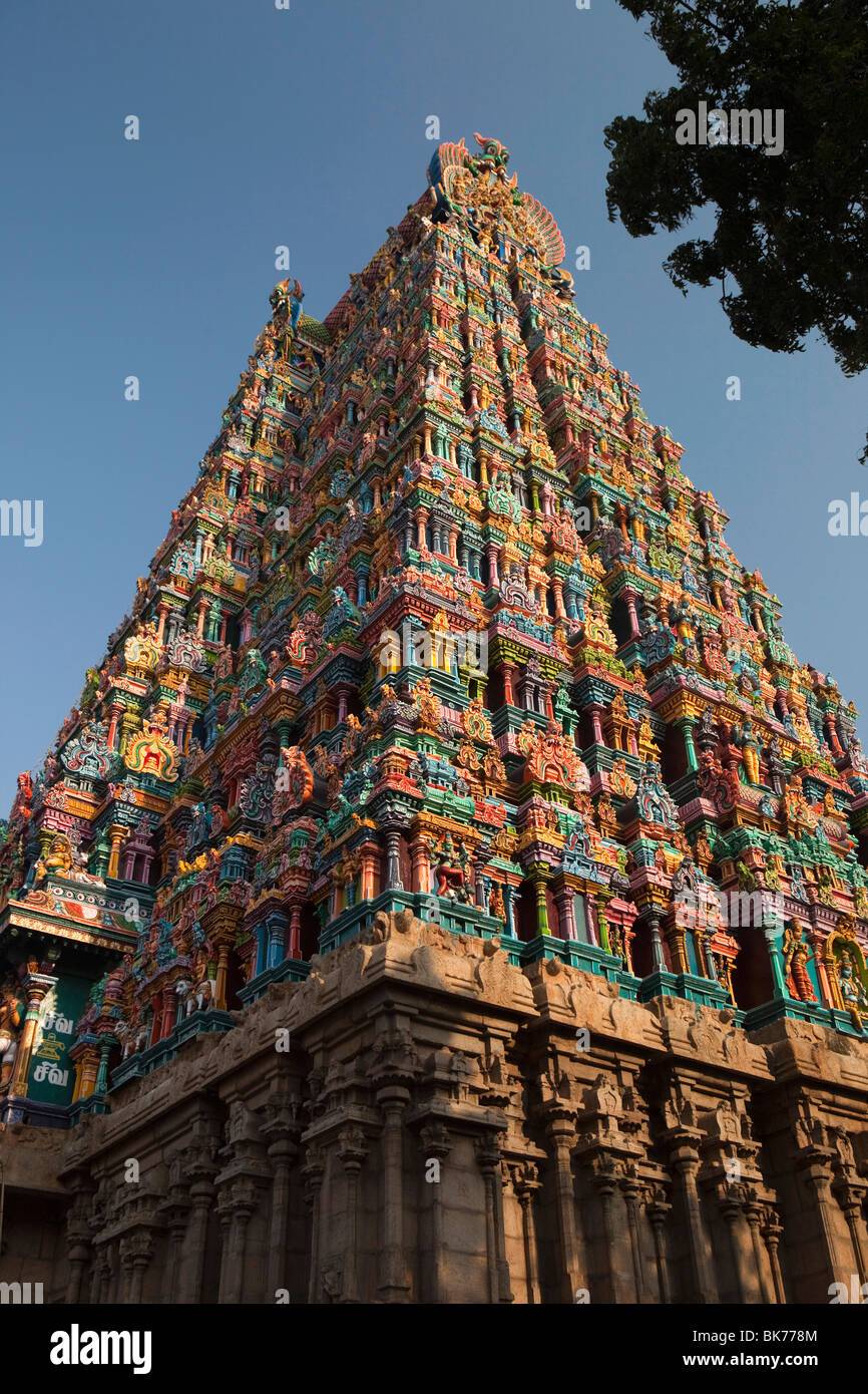 India, Tamil Nadu, Madurai, Sri Meenakshi Temple, newly restored ...
