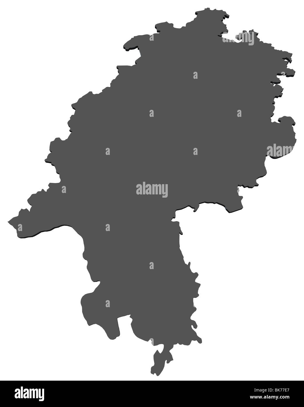 Isolated map of the german state of Hesse rendered in 3d Stock Photo ...
