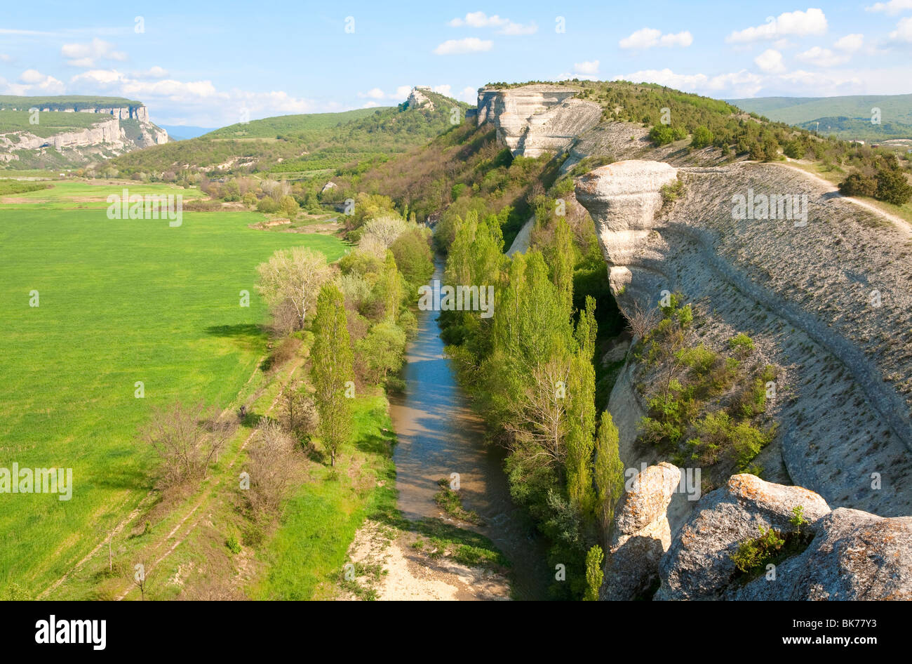 Spring Crimea Mountain landscape with rocks and river (Ukraine Stock ...
