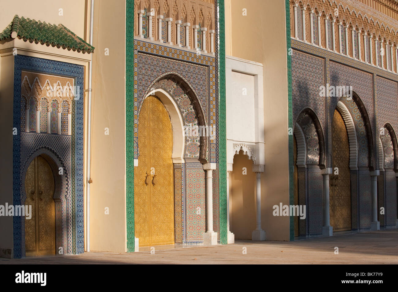 Ornate bronze doorway, Royal Palace, Fez el-Jedid, Fez, Morocco Stock ...