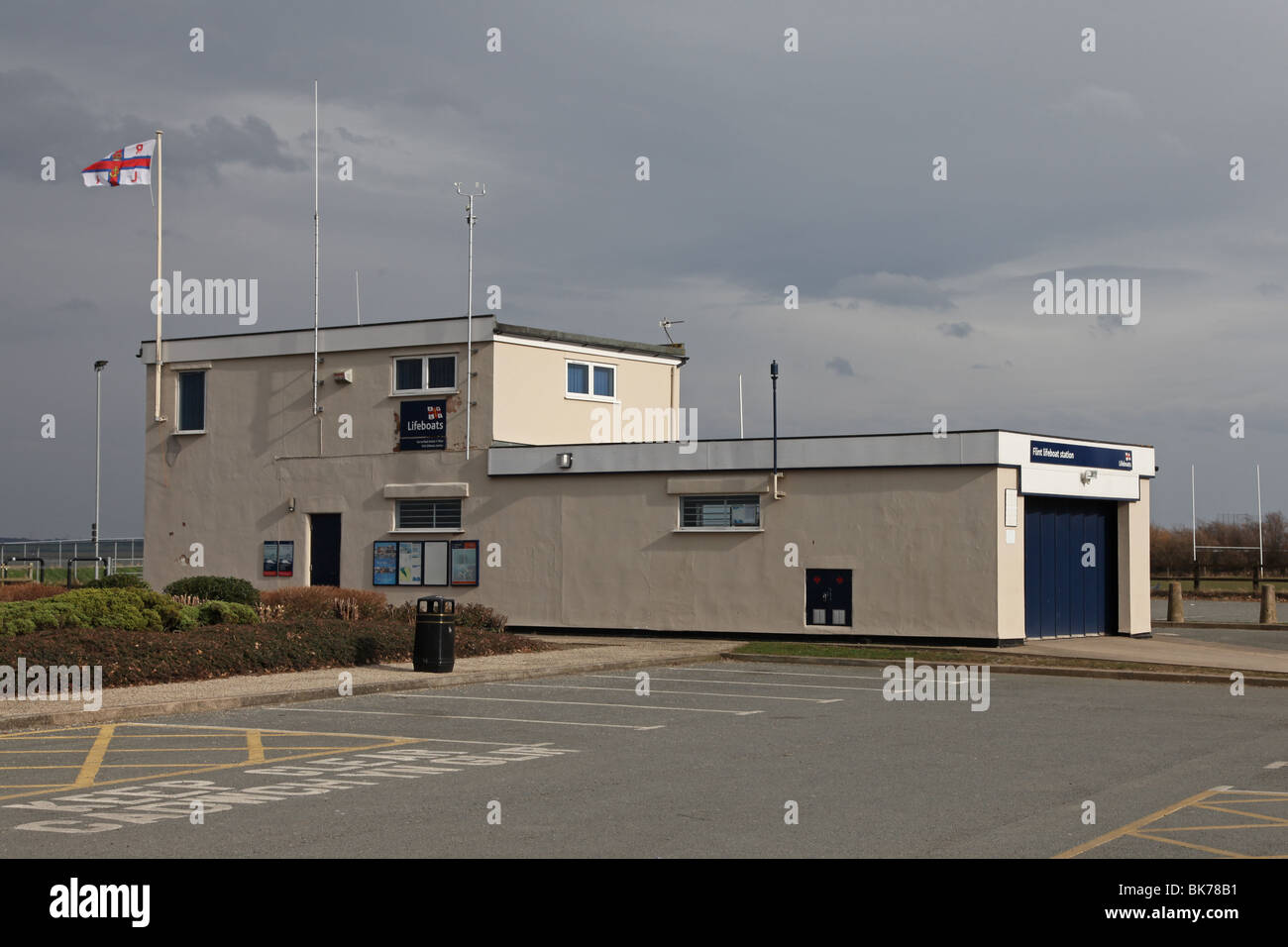 Flint RNLI lifeboat station by River Dee, Flintshire, North Wales Stock ...