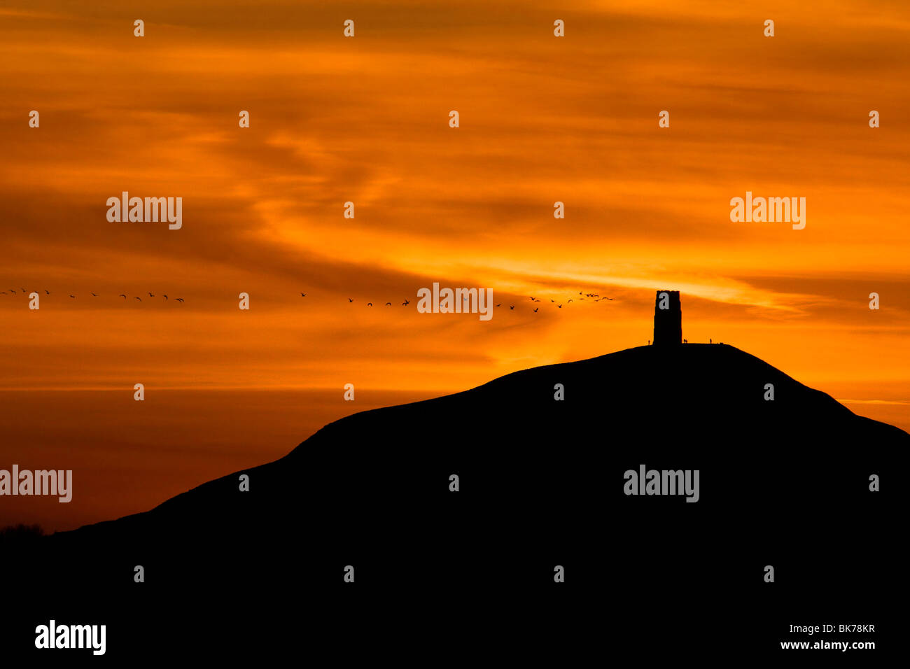 Glastonbury Tor sunset Somerset Stock Photo - Alamy