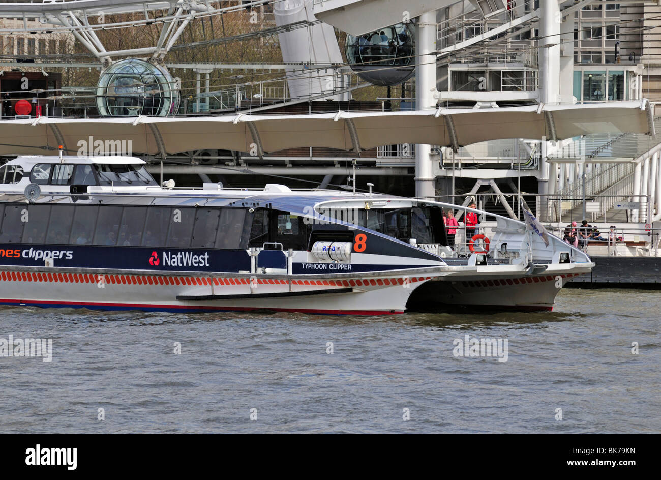 Thames Clippers at the London eye pier, United Kingdom Stock Photo - Alamy