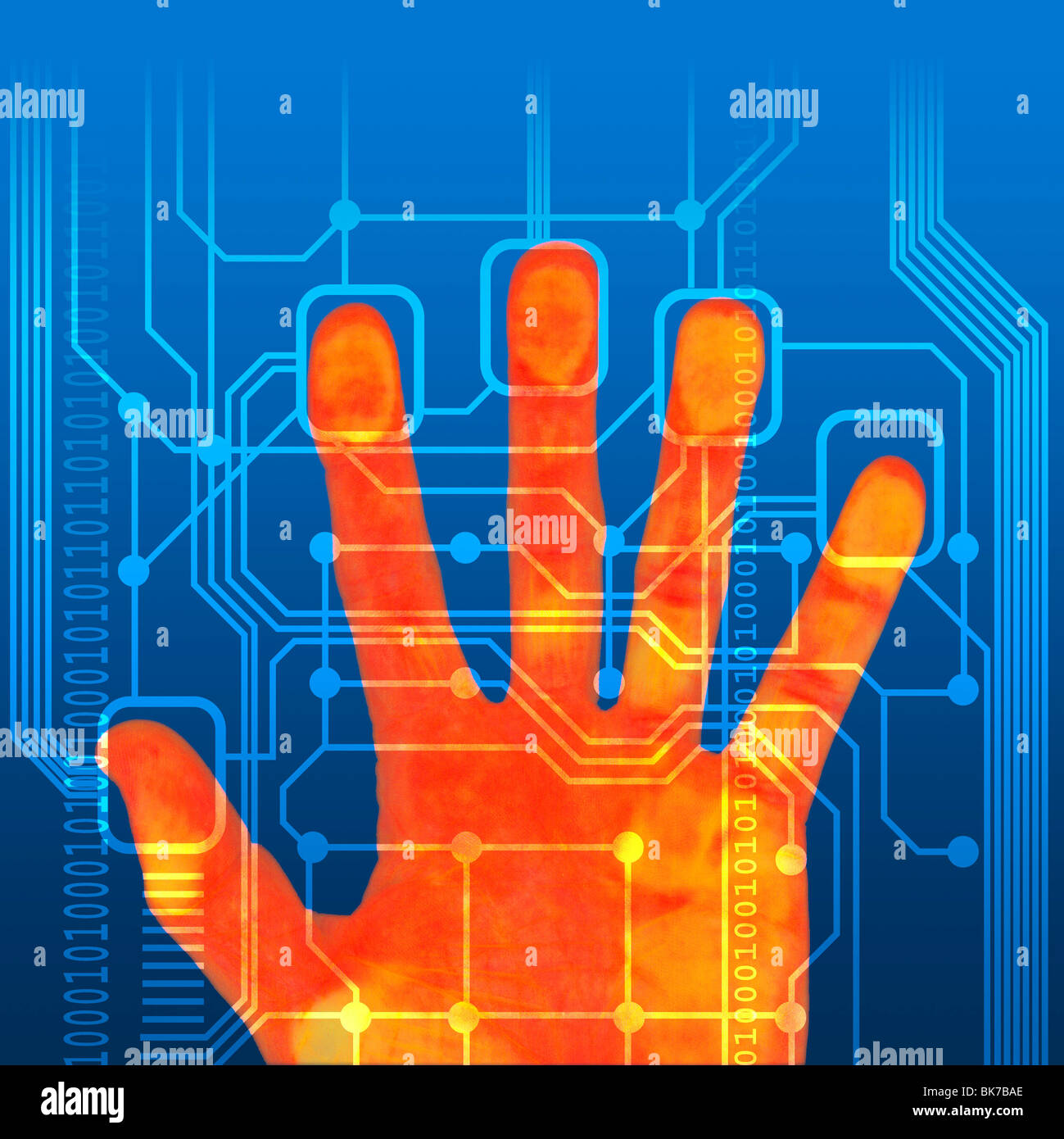 Fingerprint scanner, artwork Stock Photo - Alamy