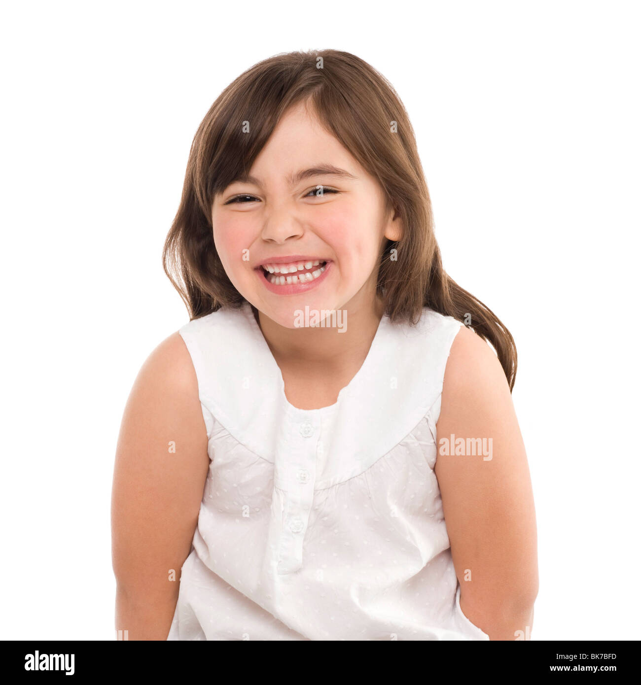 Happy girl dark hair hi-res stock photography and images - Alamy