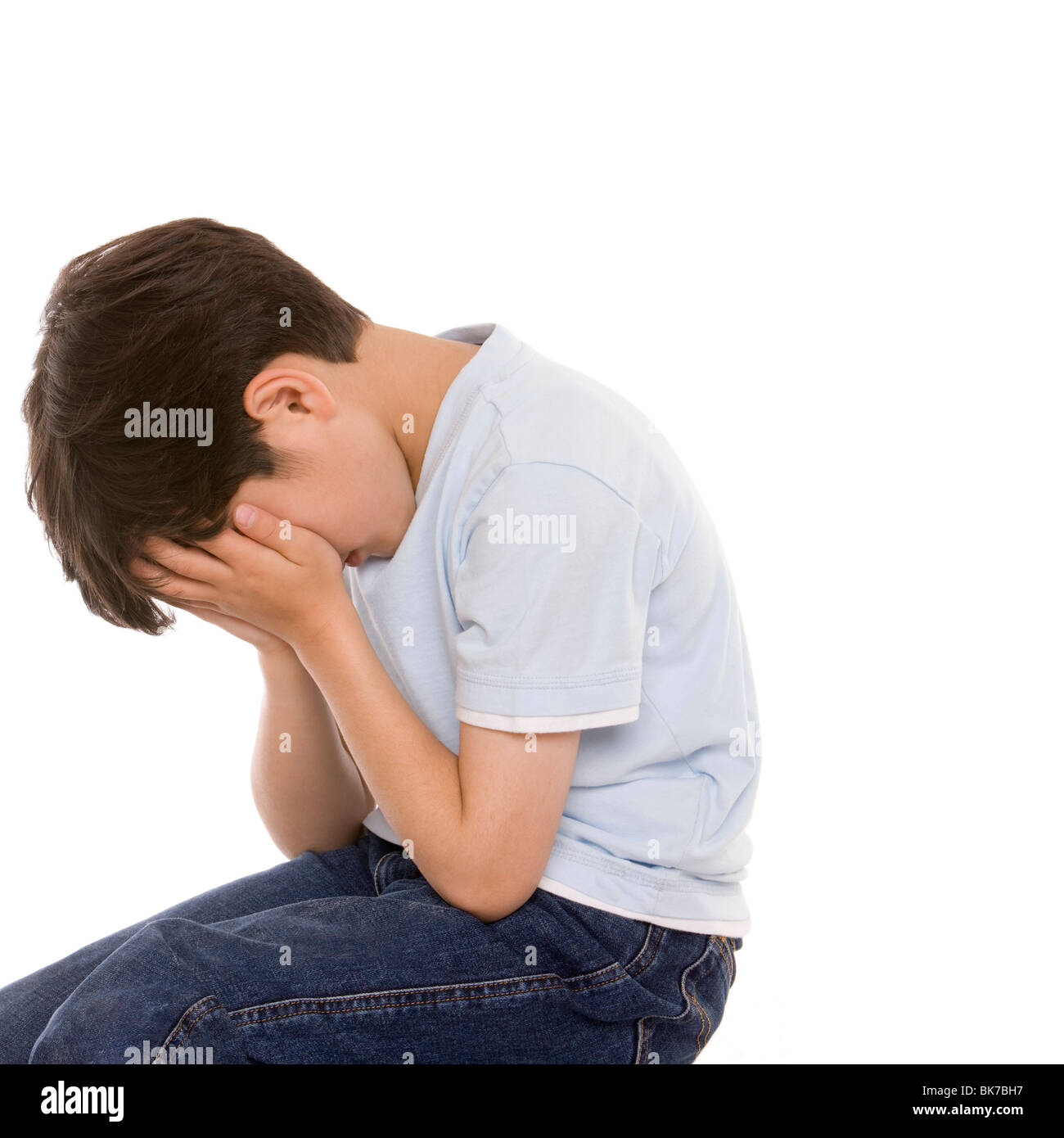 Child kid sadness sitting unhappiness unhappy hi-res stock photography ...