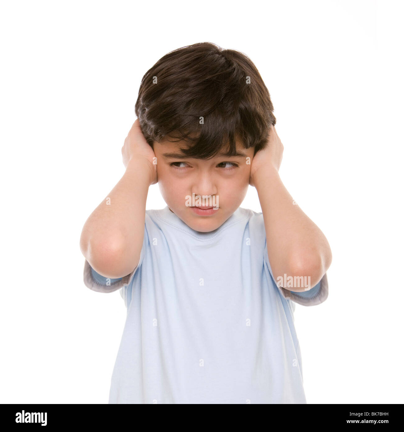 Boy with earache Stock Photo - Alamy
