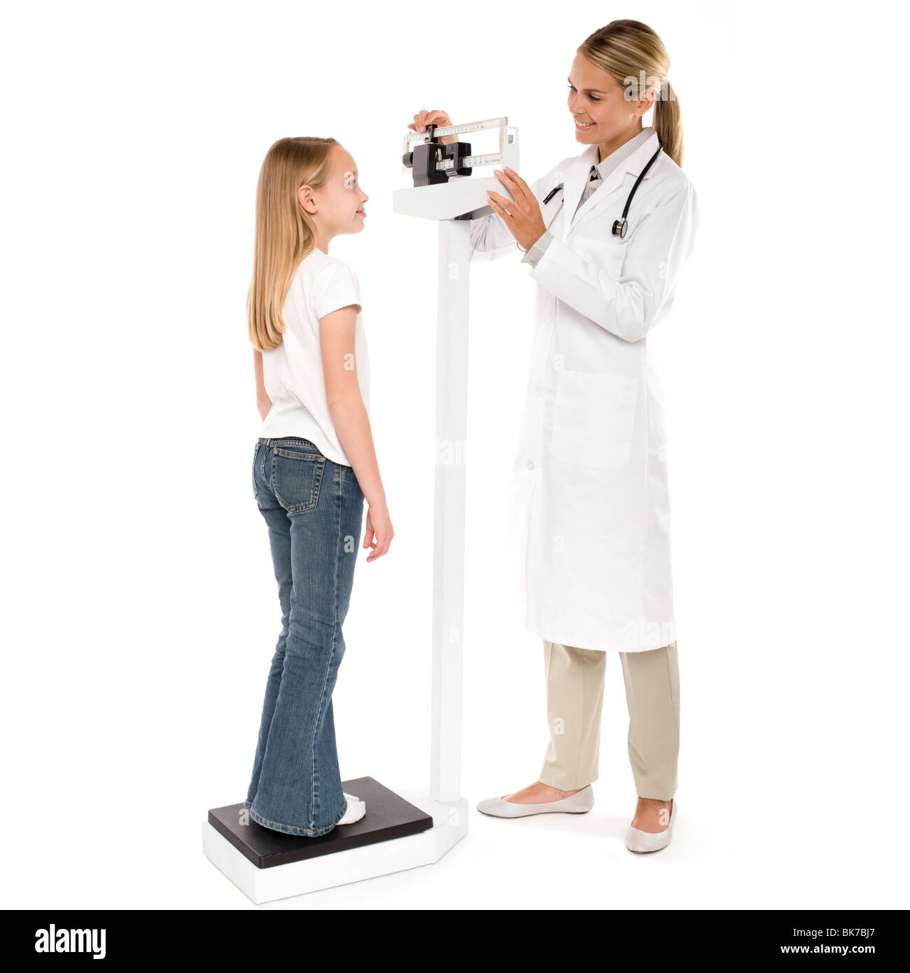 Child weight measurement Cut Out Stock Images & Pictures - Alamy