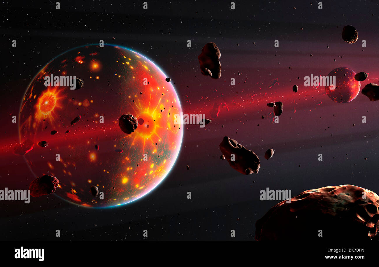 Formation of the Moon, artwork Stock Photo - Alamy