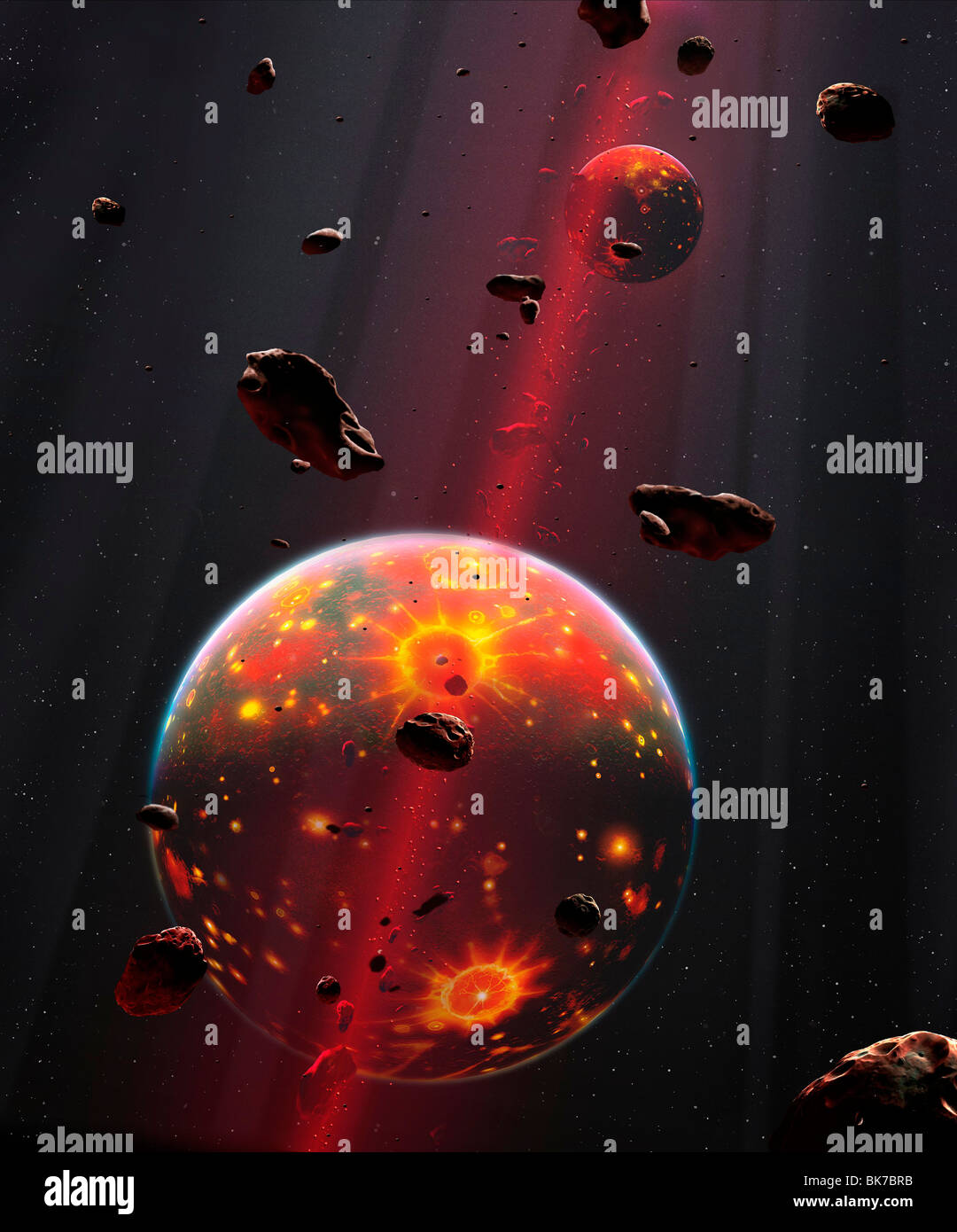 Formation of the Moon, artwork Stock Photo - Alamy