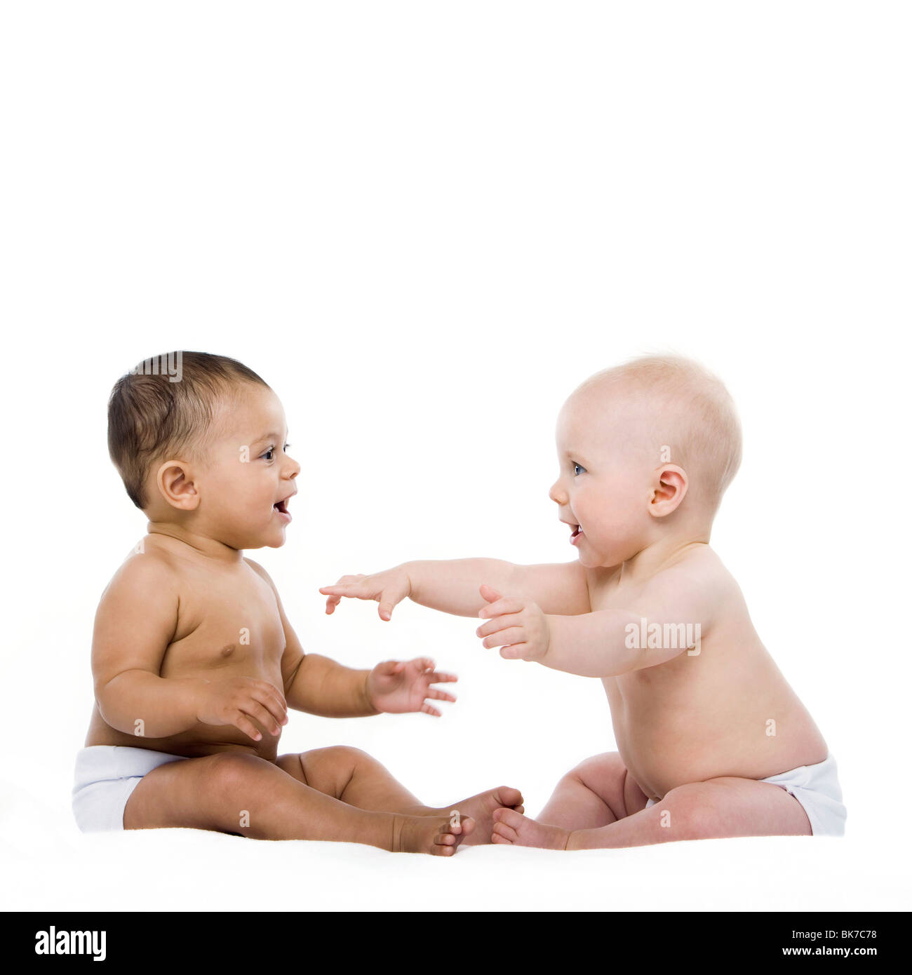 Baby girl and baby boy Stock Photo - Alamy