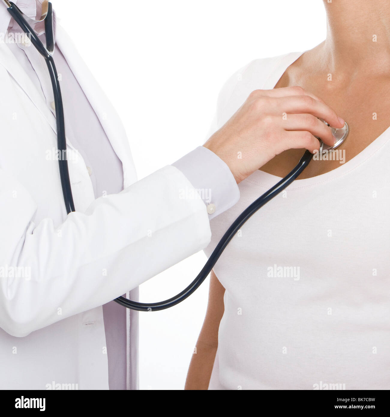 Doctor listening patients chest stethoscope hi-res stock photography ...